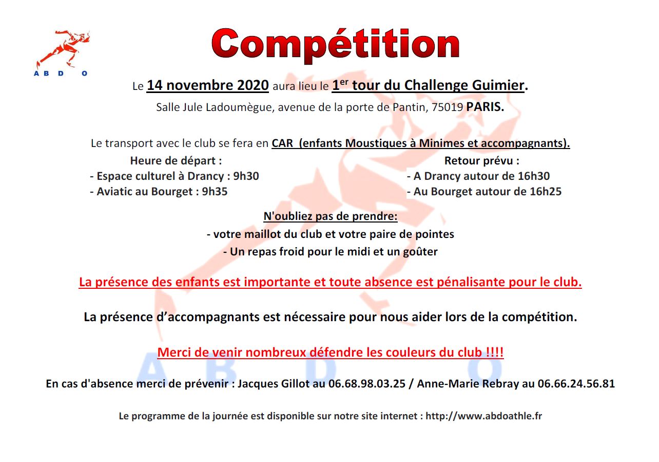 Convocation – ABDO Athlétisme